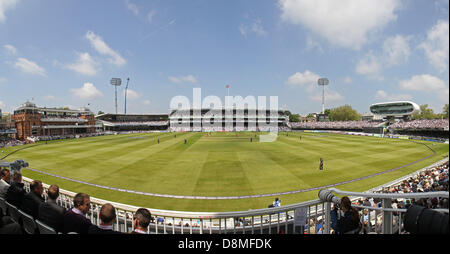 Panoramic view of Lords Cricket Ground. From Compton Stand looking ...