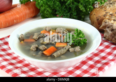 liver spaetzle soup Stock Photo - Alamy