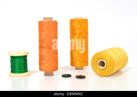 bobbins of thread isolated on white Stock Photo - Alamy