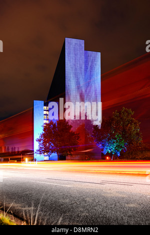 Illuminated Vattenfall house, City Nord Festival of Light , Hamburg ...