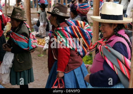 Quechua women in Chinchero, typical Andean village near Cuzco, Peru ...