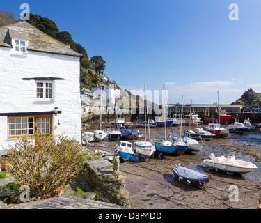 Boats in Polperro harbour, Cornwall, England, UK Stock Photo - Alamy