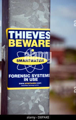 network rail, cable theft, smartwater sign Stock Photo - Alamy