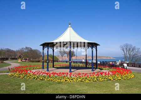 The bandstand in Crescent Gardens, Filey town, North Yorkshire, England ...