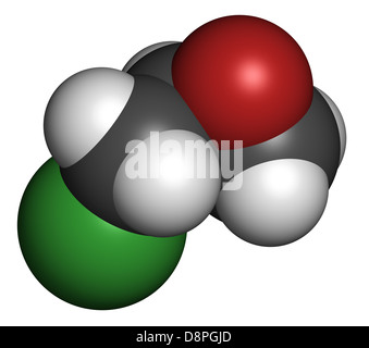 epichlorohydrin (ECH) epoxy resin building block. Atoms are represented ...