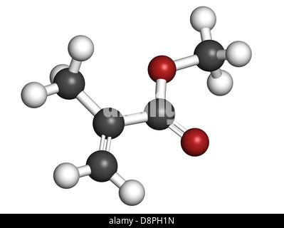 Acrylic glass (pmma, poly(methyl methacrylate) ), chemical structure ...