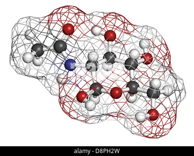 N-Acetylglucosamine (NAG) food supplement molecule. Skeletal formula ...