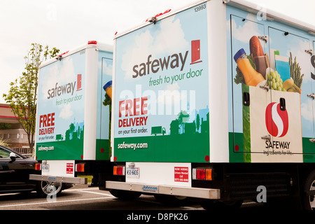 Safeway home delivery trucks Stock Photo - Alamy