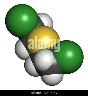 Mustard gas (Yperite, bis(2-chloroethyl) sulfide) molecule, chemical ...