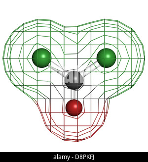 Phosgene, carbonyl dichloride chemical formula. Toxic colorless gas ...