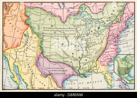 Map of New Spain, English Colonies, and New France, 1712, by Johann ...