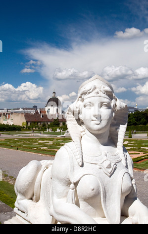 Upper Belvedere Palace with female Sphinx statue Stock Photo - Alamy