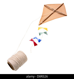 paper art of kite blue background Stock Photo - Alamy