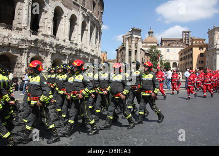 Rome, Italy. 2nd June 2013. Soldiers marching past the Theatre of ...