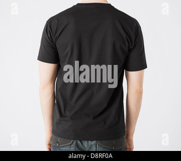 man with blank t-shirt (back side) isolated on white background Stock ...