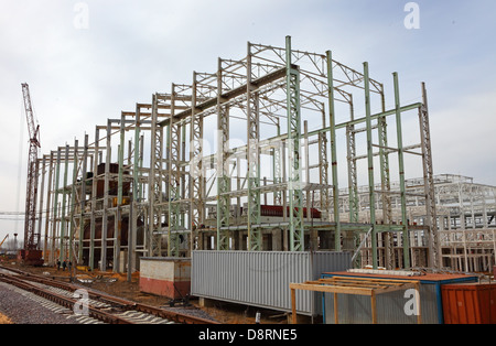 Construction largest of Europe sugar factory, Russia, Tambov region ...