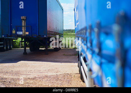HGV trailer units parked in industrial estate Crediton Devon UK Stock ...