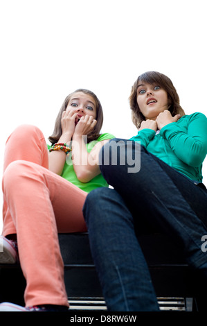 two scared beautiful girls Stock Photo - Alamy