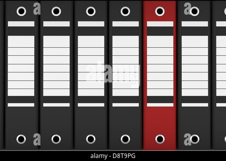 red file folder among black folders Stock Photo - Alamy