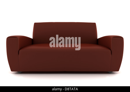 3D render of a brown sofa isolated on a white background Stock Photo ...