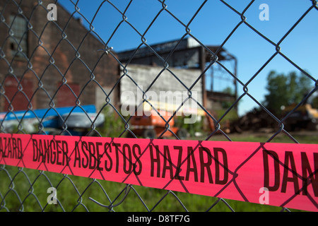 Asbestos Hazard at Old Factory Stock Photo - Alamy