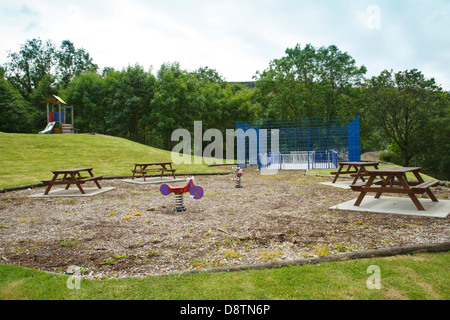 General views of a childs play area in a housing estate in Port Talbot ...