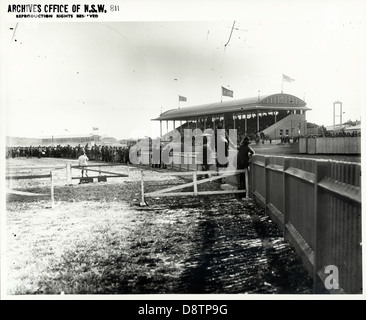 A historical photograph of the Randwick races, capturing a moment from ...