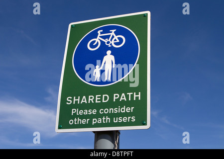 Shared path safety sign for cyclists and pedestrians Stock Photo - Alamy
