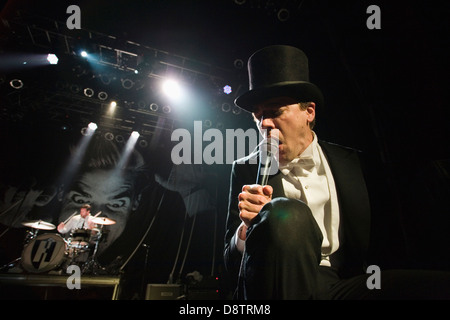 Lead singer Pelle Almqvist of Swedish rock band The Hives performs at ...