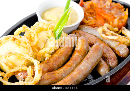 Closeup of fresh thin sausages on wooden background Stock Photo - Alamy