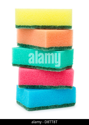 New orange and yellow sponges for washing glass and glassware on a ...