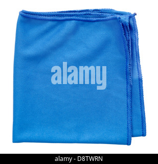 New blue microfiber cloth for cleaning. Studio shot isolated on white ...