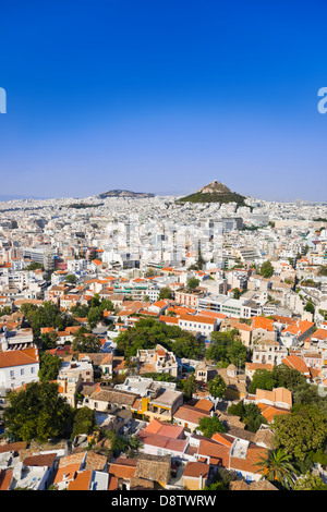 A view of the Parthenon from the center of Athens. Completed in the ...