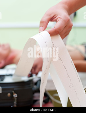 Nurse taking an ECG Stock Photo - Alamy