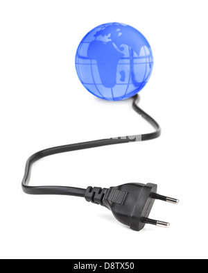 Globe and electrical cable Stock Photo - Alamy