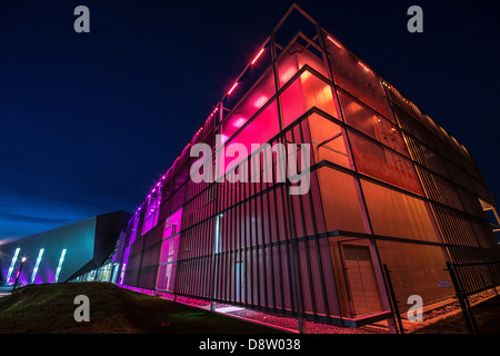 Science Centre, LED lights, Calgary, Alberta, Canada, night, Abstract ...