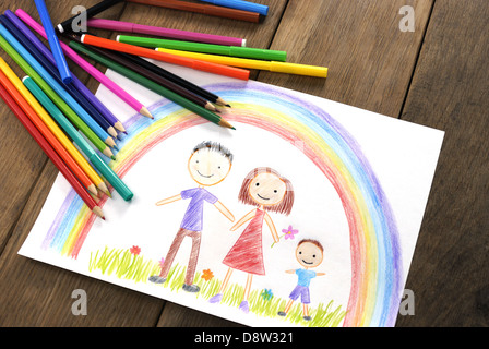 Happy family sketch pencil drawing Stock Photo - Alamy