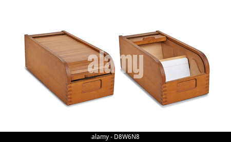 database concept. vintage cabinet. library card or file catalog Stock ...