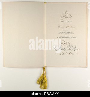 The 'Royal Visit 1954 - State dinner menu' is a historical document ...