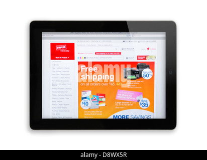 iPad screen showing Staples office supplies website Stock Photo - Alamy