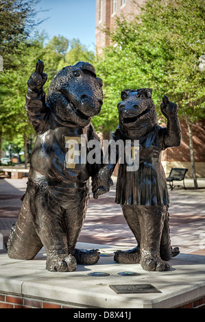 Statues of University of Florida mascots Albert E. Gator and Alberta ...