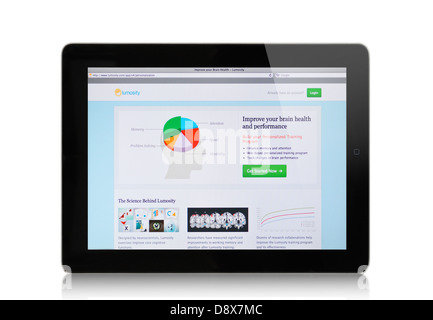 iPad screen showing Luminosity website - online brain health ...