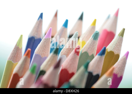 wood crayon compositions with various colors Stock Photo - Alamy