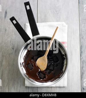 Chocolate melting in bain marie Stock Photo - Alamy