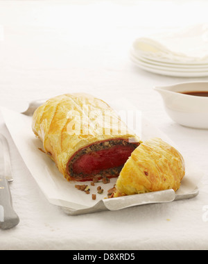 Roast beef in pastry crust ,foie gras sauce Stock Photo - Alamy