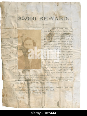 A 19th-century police notice offering a reward for criminals ...
