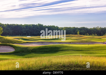 Perfect wavy ground with nice green grass on a golf field Stock Photo ...