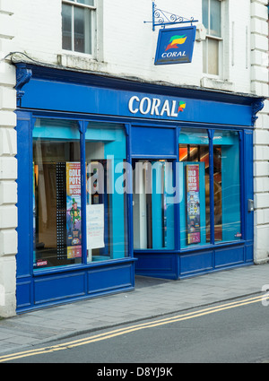 A Coral bookmakers / bookies high street betting shop front is pictured ...