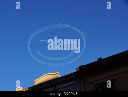 Skywriting smiley face Stock Photo - Alamy