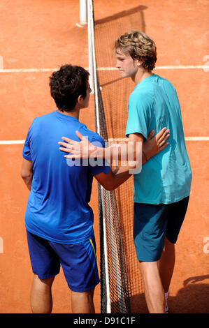 Christian Garín of CHILE in action during Day 2 of the 2019 Davis Cup ...